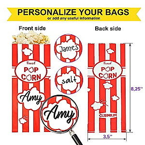 CUSINIUM Red Popcorn Scoop 16oz, Dredge and Popcorn Bags