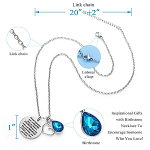 LParkin You are Braver Than You Believe Awareness Necklace Birthstone Graduation Gift Best Friend Encouragement Gifts …