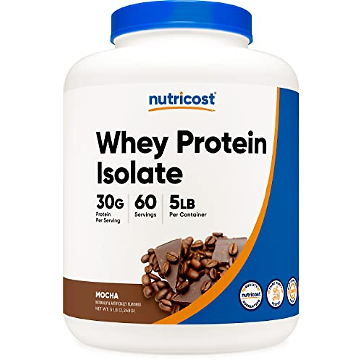 Nutricost Whey Protein Isolate (Mocha) 5LBS - Gluten Free & Non-GMO