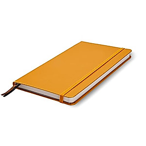 Minimalism Art, Premium Hard Cover Notebook Journal, Classic 5" x 8.3", 122 Numbered Pages, Gusseted Pocket, Ribbon Bookmark, Extra Thick Ink-Proof Paper 120gsm, San Francisco (Dotted, Amber Yellow)