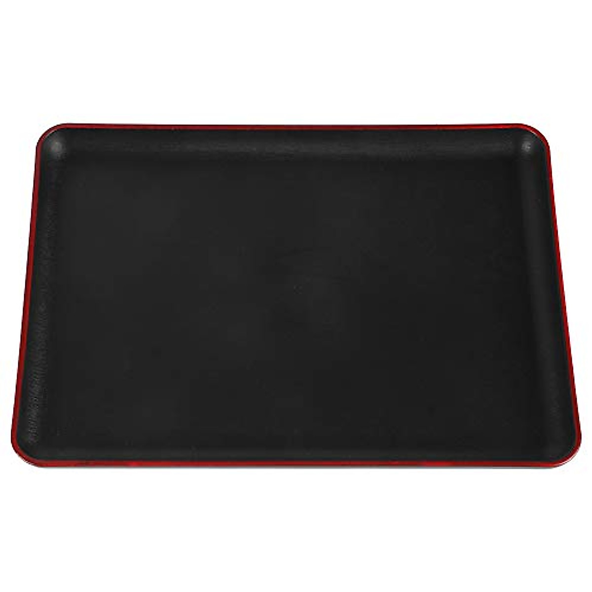 Serving Tray, Anti‑Skid 3 Sizes Wood Grain/Black Rectangular Coffee Table Tray, for Holding Food Holding Drinks(692 Korean Wood Grain)