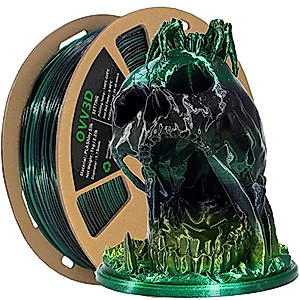 2 Pack PLA Filament 1.75mm, 3D Printer Filament Silk Black Purple with Silk Black Green Color Changing, Silk PLA Filament, 2kg