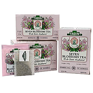 Tadin Tea Seven Blossoms Tea with Linden Flowers Valerian Root, Caffeine - Free, 24 Count (Pack of 3)