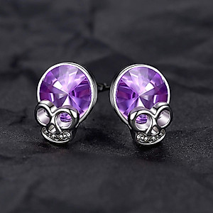 EVBEA Cute Skull Studs Women Gothic Cool Skeleton Jewelry Candy Earrings for Women (203,pl)