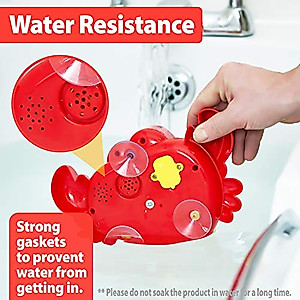 Chuchik Crab Bubble Bath Maker for The Bathtub. Blows Bubbles and Plays 24 Children’s Songs – Baby, Toddler Kids Bath Toys Makes Great Gifts for Toddlers – Sing-Along Bath Bubble Machine (Light-Red)