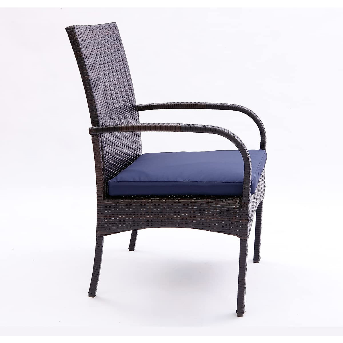 SAILARY Wicker Patio Dining Chairs with Padded Cushions, Outdoor Rattan Chairs with Armrest Support 350 lb Set of 6