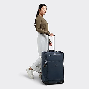 Kipling Women's Darcey Medium 26-Inch Softside Checked Rolling Luggage, 360 Degree Spinning Wheels, True Blue Tonal, 17.25'' L x 26.25'' H x 10.75'' D