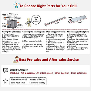 Hisencn Repair kit Replacement for Brinkmann 810-3660-S, 810-3660-F, 810-4557-0, 810-4457-F Grill Models, Stainless Steel Grill Burner Tube, Adjutable Carry Over Tube, Heat Plate Tent, Igniter