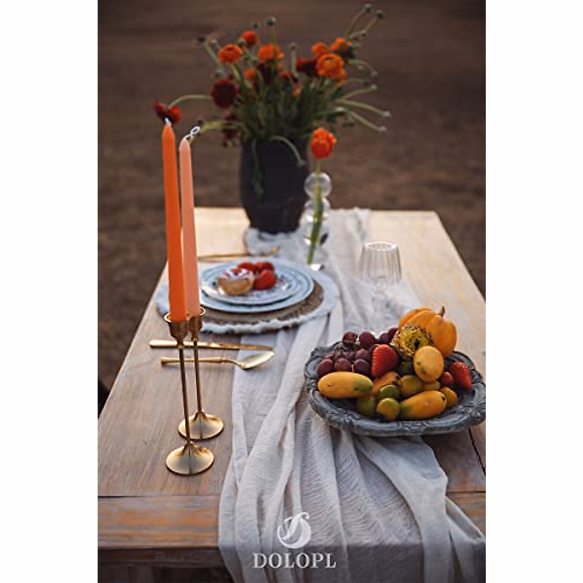 DOLOPL Beige Cheesecloth Table Runner 10FT Boho Gauze Table Runner 120inch Long Sheer Cheese Cloth Table Runner for Rustic Baby Shower Bridal Wedding Birthday Decorations