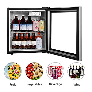 WATOOR Wine Cooler and Beverage Refrigerator 1.6 Cubic Feet 60 Cans Mini Fridge with Glass Reversible Door for Soda Beer or Wine