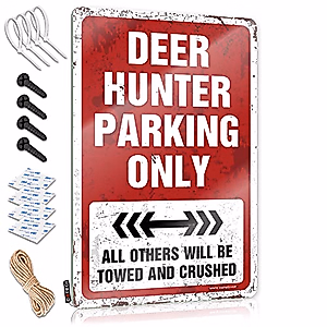 Funny Kitchen Retro Metal Tin Sign Deer Hunter Parking Only Tin Sign Funny Metal Signs for Outdoors Vintage Decor ( Size : 30X40CM )