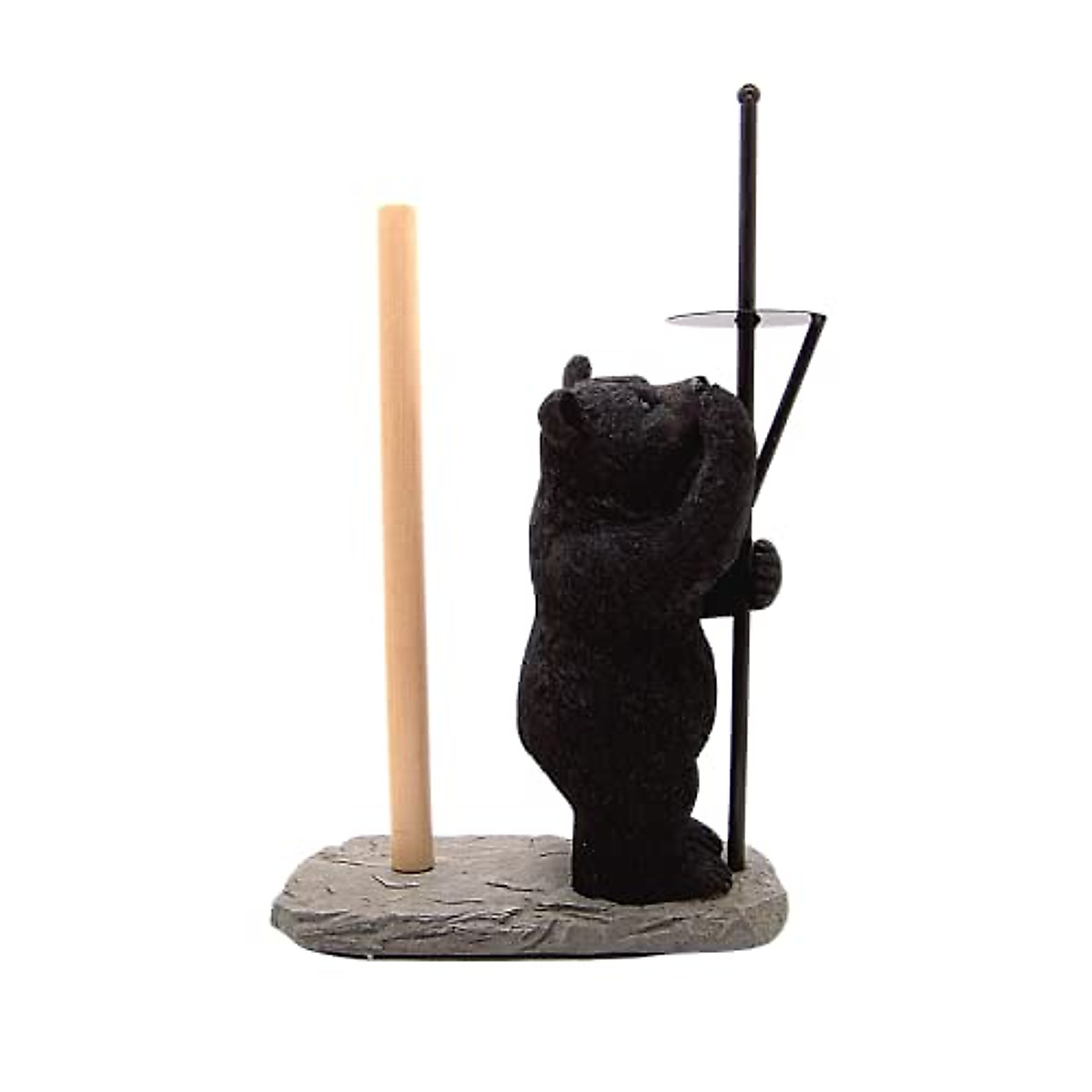 Sitting Stinky Bear Toilet Paper Holder with Storage, Freestanding Bathroom Decoration, Rustic Cabin Décor, 18.5 Inches