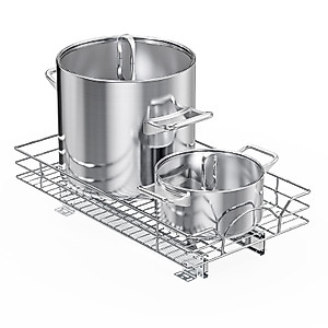 LOVMOR Pull Out Cabinet Organizer and Storage 11" W x 18" D, Slide Out Shelves for Kitchen Cabinets