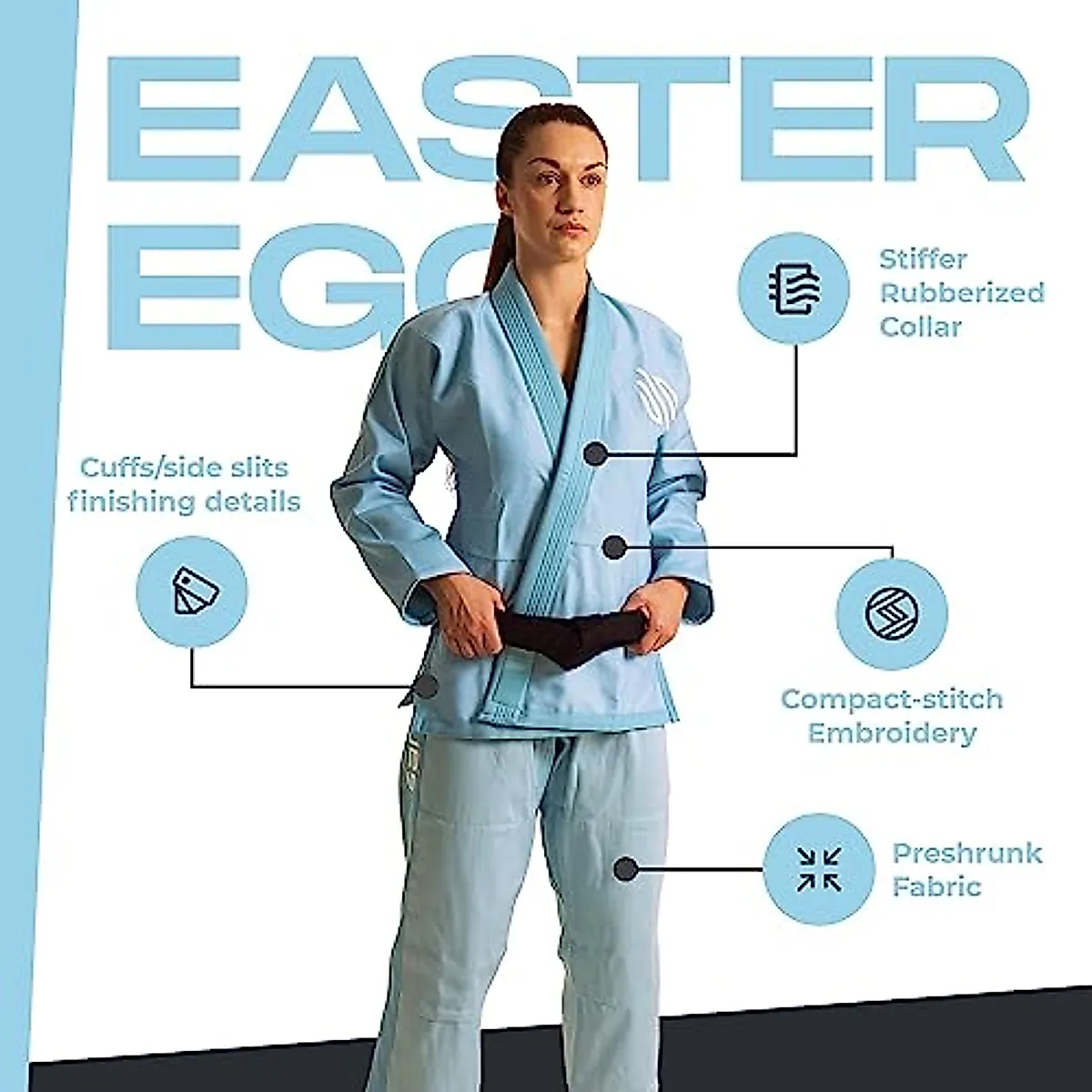 Sanabul Easter Egg BJJ Gi for Women Premium Brazilian Jiu Jitsu Gi for Women - Ice Blue, W2