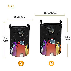 AKA personality Am-Ong U-S Laundry Basket, Laundry Hampers Lightweight Durable Drawstring Waterproof Round Storage Basket,Bathroom/Home Decor/Baby Hamper/Boxes/Baby Clothing