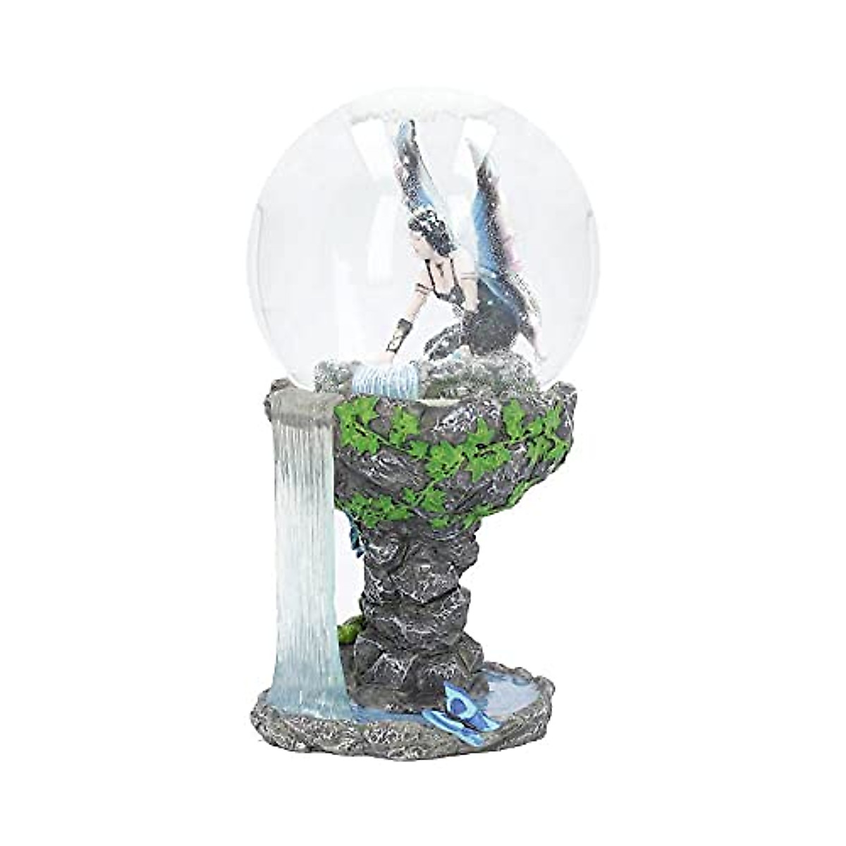 Nemesis Now Immortal Flight Anne Stokes Fairy Snow Globe 10cm, Resin, Grey|White