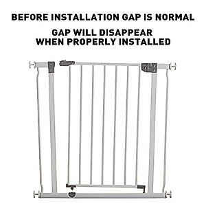 Dreambaby Liberty Walk Thru Auto Close Baby Safety Gate Set - with 3.5inch Extension Panel - Fits 29.5-36.5inch Openings - Pressure Mounted Security Gates - Model L776 - White
