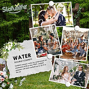 6 Pack White Confetti Poppers 12Inch,Rice Paper Water Soluble Confetti Cannon Air Powered,Launches 20-25ft,Biodegradable Party Poppers for Wedding,Engagement,Birthday,Celebrations(White,6Pack)