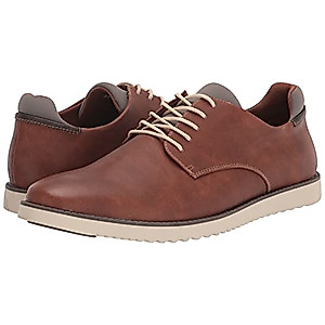 Dr. Scholl's Shoes Men's Sync Plain Toe Dress Casual Oxford, Dark Tan Smooth, 10.5 US