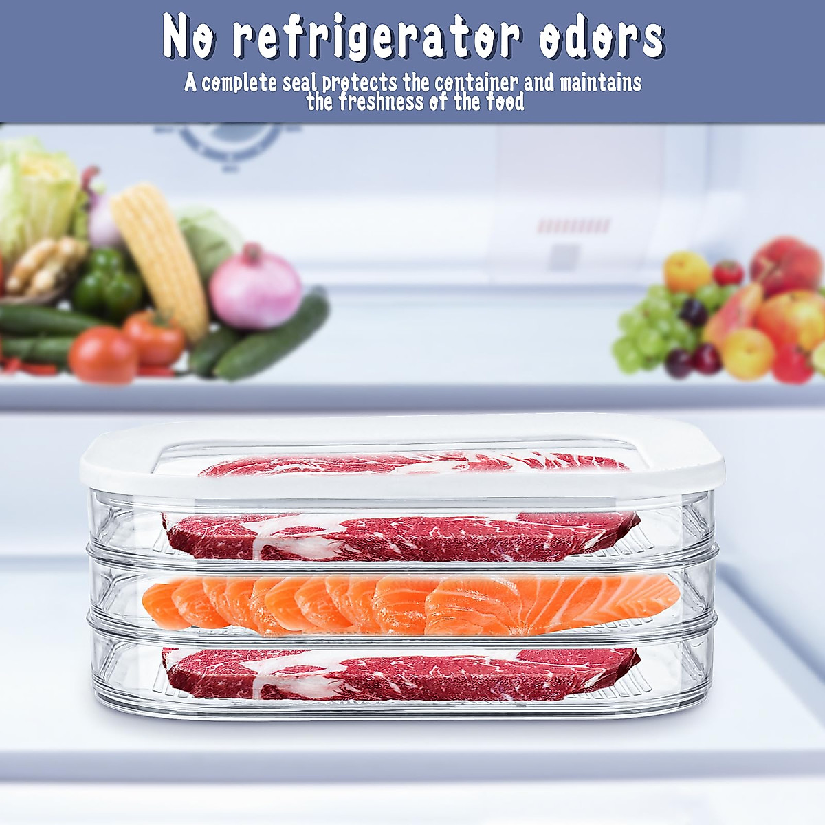 Deli Meat Container Fridge, deli meat containers with lids for Cold Cuts, Lunch Meats, Salami, Meal Prep Containers, BPA-Free 16 oz square deli containers for lunch meat