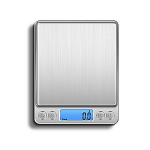 Aibileec Food Weight Scale Measure 0.1G-2000G (Ounces Grams DWT GN CT) Pocket Size Come with Two Trays (2 Pack)