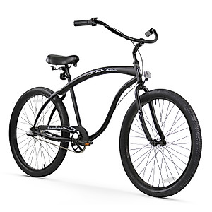Firmstrong Bruiser Man 3-Speed Beach Cruiser Bicycle, 26-Inch, Matte Black,15154
