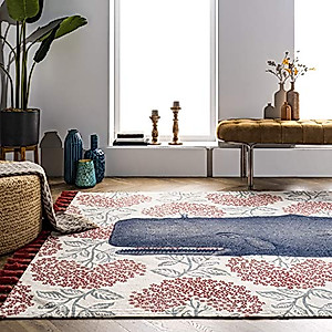 nuLOOM Thomas Paul Printed Flatweave Cotton Fabled Whale Runner Rug, 2' 6" x 6', Multi