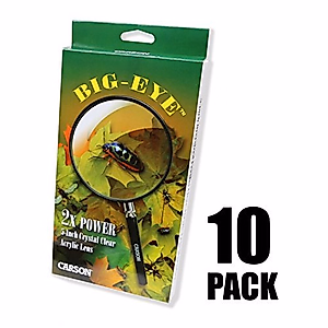 Carson HU-20AMMU Bigeye Magnifier with Oversized Lens (Set of 10), 5"