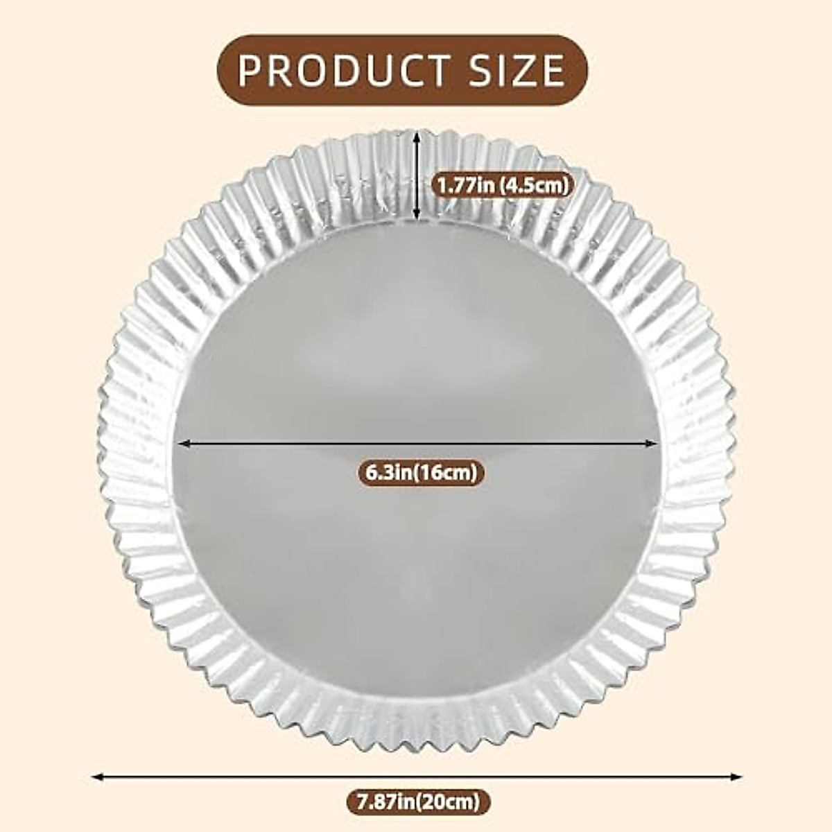 Air Fryer Liners, Fecolmena 50 PCS Disposable Round Aluminum Foil Papers, Safe Food Contact Grade Material & High Temperature Resistant for Air Fryers and Ovens