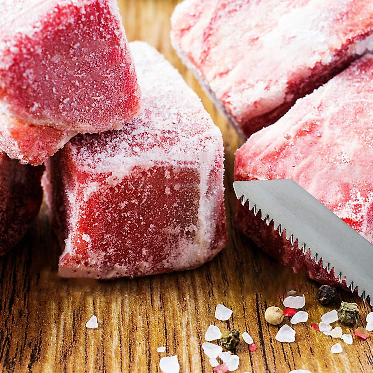 ZUZZEE 9inch 8TPI Unpainted Stainless Steel Reciprocating Saw Blade for Frozen Meat Bone Cutting Wood Pruning (5 Pack)