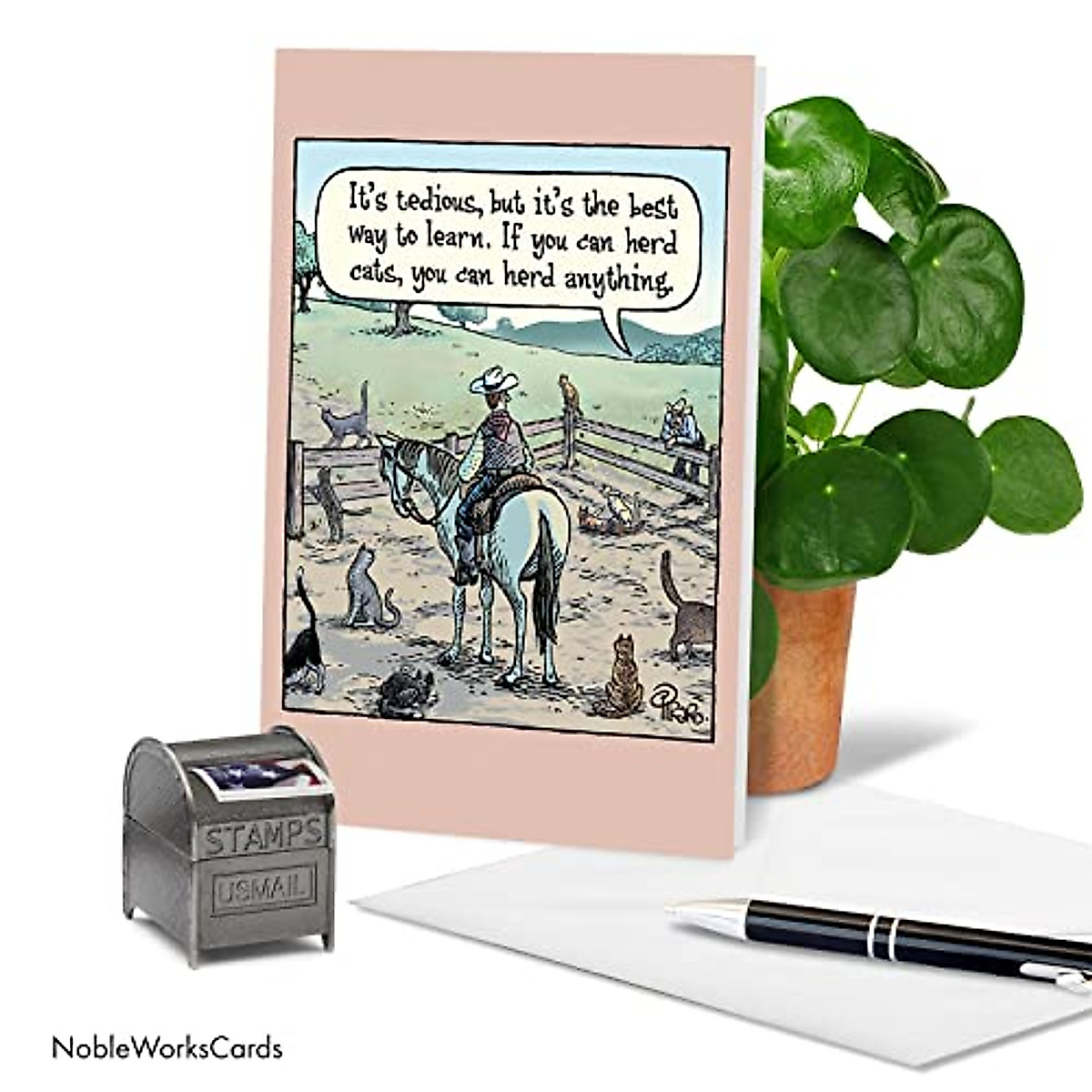 NobleWorks Pack of 3 Funny Birthday Greeting Cards with Envelopes (1 Designs, 3 Each) Herd Anything C9285BDG-C3x1