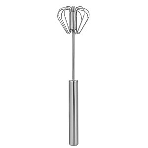 Hand Blenders,Stainless Steel Semi-Automatic Multifunction Cream Mixer Manual Egg Blender Stainless Steel Egg Color Cream Mixer Wand [#1]