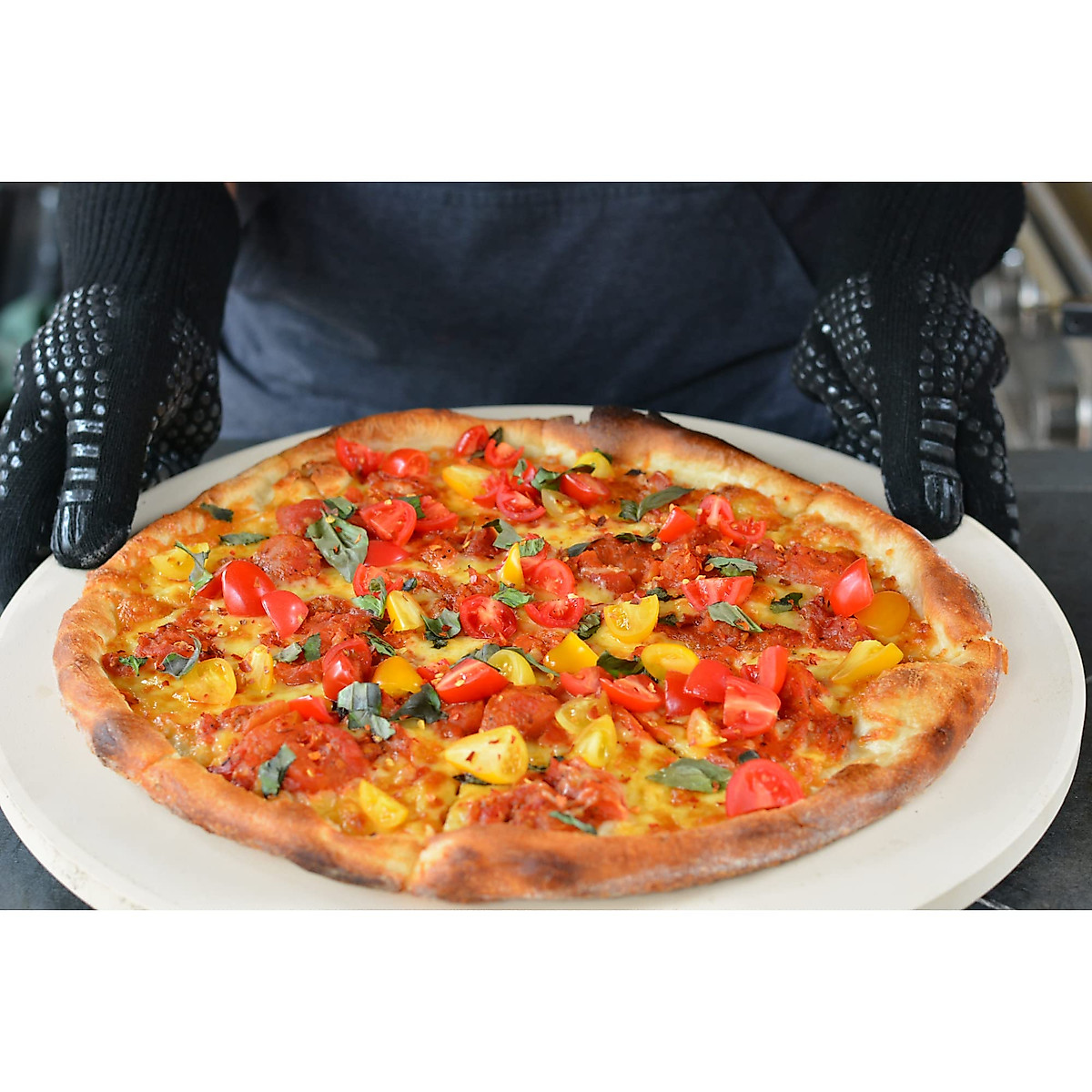 RSVP International Pizza Tool Kitchen Collection, Round, 16.5" Diameter, Cordierite Stone