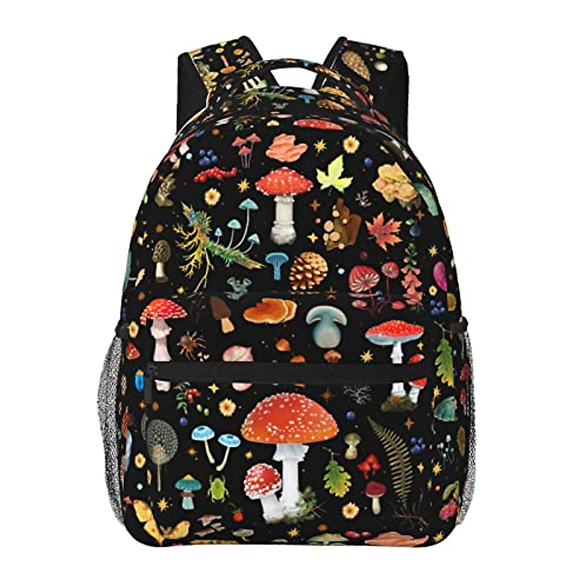 launamren Mushroom Backpack Casual Travel Daypack For Boys And Girls With Adjustable Padded Shoulder Straps Day Pack For College Travel Hiking Camping Size 15.7x11.4x7.8 Inches