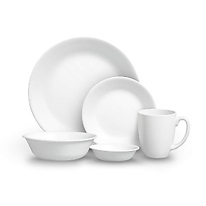 Corelle Livingware Winter Frost White 30-Piece Dinnerware Set, Service for 6