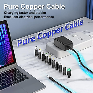 PERFEIDY 16V 2A 1.5A 1A Charger 32W Switching Power Supply Universal AC Adapter 16 Volt 2000mA 1500mA 1000mA Regulated Transformer Plug Cord with 10 Interchangeable Jacks DC Adaptor UL Listed