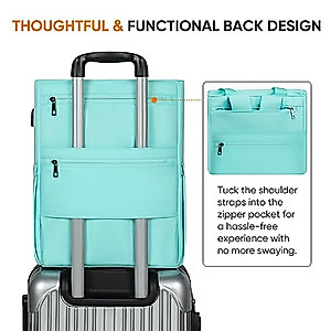 SOVICO Large 17 Inch Laptop Backpack for Women, Teacher Backpack with USB Port, Convertible Travel Backpack, Nurse/College/Work Backpack for Travel and Work-Green