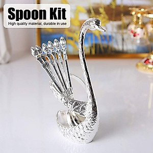 Stainless Steel Tableware Storage, Zinc Alloy Spoon Holder, Kitchen Utensils Room Decoration for Home(silver)