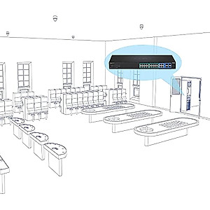 TRENDnet 20-Port Gigabit Web Smart 370W PoE+ Switch, TPE-1620WSF, 16 Gigabit PoE+ Ports, 4 Shared Gigabit Ports(RJ-45 or SFP), 370W PoE Budget,Managed PoE+ Ethernet Network Switch, Lifetime Protection