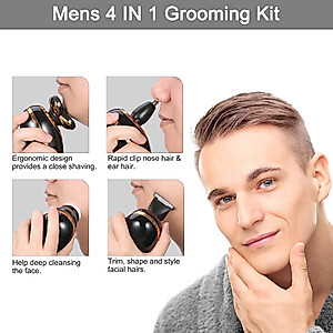 Head Shavers for Bald Men,Kibiy Electric Shavers for Bald Men Cordless,Men's Electric Shaver Bald Head Shavers for Men Rechargeable Shaver for Men Waterproof Rotary Shaver Grooming Kit