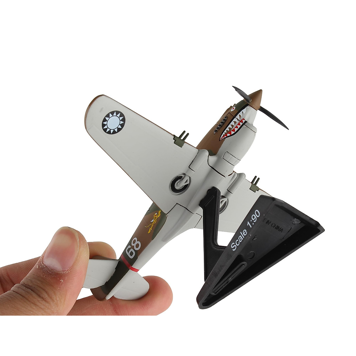 Daron Worldwide Trading P-40 Warhawk Hell's Angels 1:90 Vehicle, Brown , Black