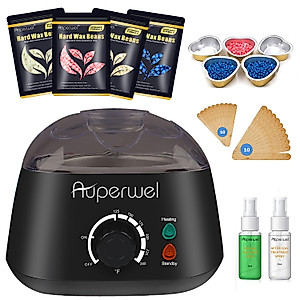 Waxing Kit for Women - Automatic Thermostatic Wax Warmer for Hair Removal Hard Wax Kit with 14.1oz Wax Beads, Beginner Wax Pot Wax Machine for Brazilian Waxing