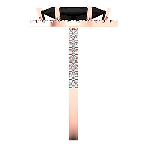 2.38 ct Marquise Cut Solitaire accent Halo Natural Black Onyx Engagement Promise Anniversary Bridal Ring 14k Rose Gold 4.25