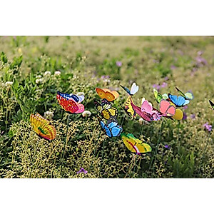 Berocia 75 Pcs Butterfly Stakes for Flower Arrangement Garden Outdoor Decor, Garden Butterfly Ornaments Waterproof Butterfly Decor Stakes for Yard Home Decoration Spring