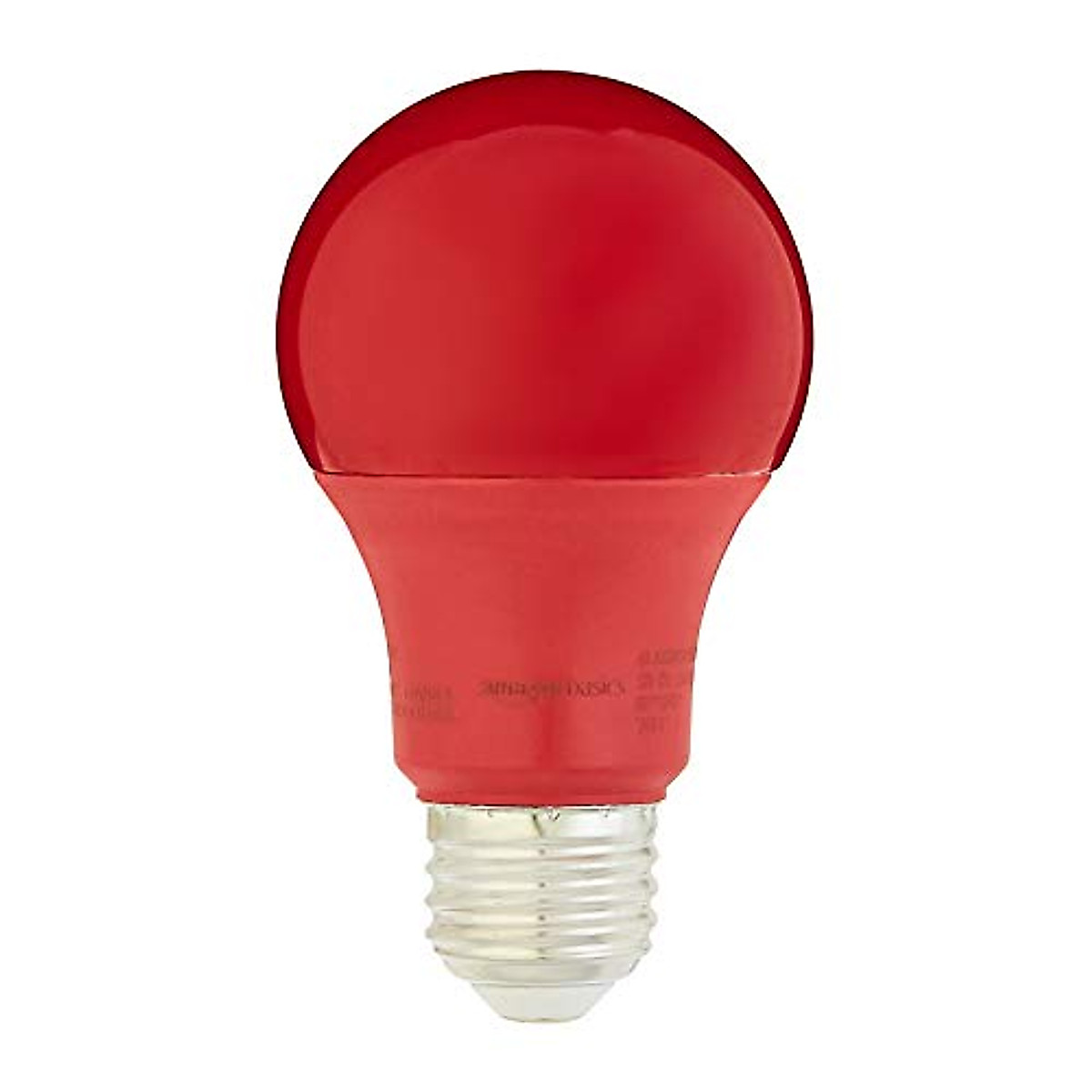 Amazon Basics 60 Watt Equivalent, Red, Non-Dimmable, A19 LED Light Bulb , 2-Pack