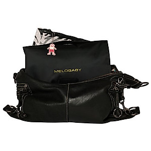 MELOBABY Melonoir Wallet Mat Changing Pads, Black/Charcoal