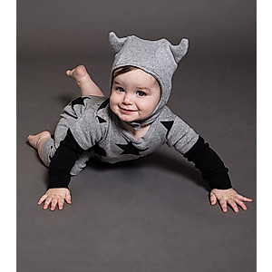 NUNUNU Baby Long Sleeve Playsuit, 100% Cotton, For Infant Boys & Girls, White - Stars, 6-12 Months…