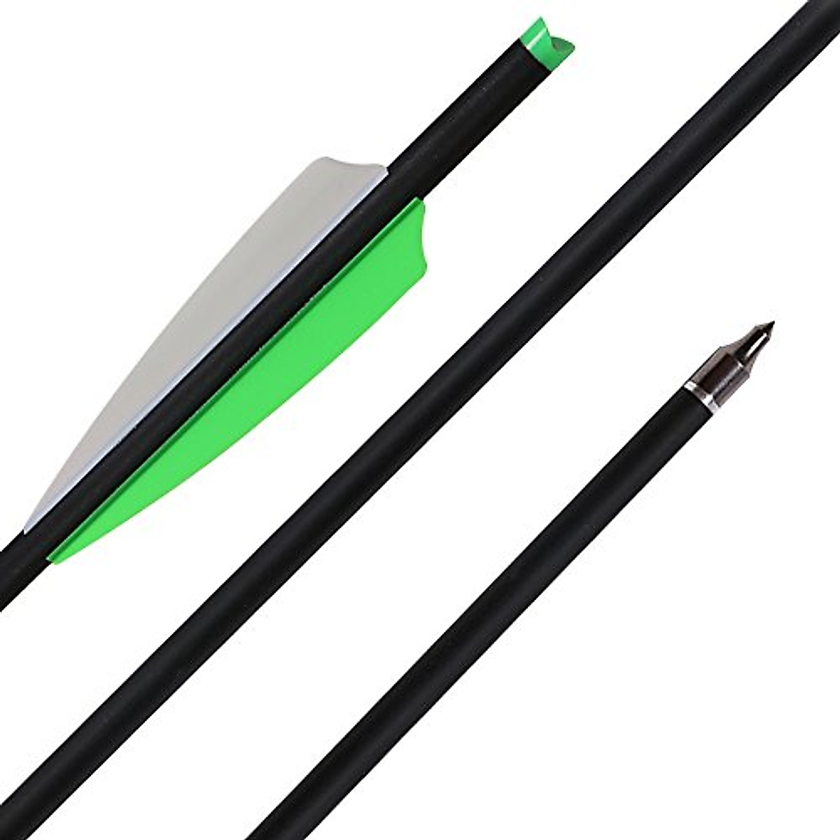 TOPARCHERY 12pcs 22 inch Crossbow Arrows, Hunting Arrows with Replacement Screw-in Point, Crossbow Bolts for Crossbow, Carbon Arrows for Archery ø 8.8 mm