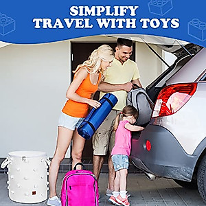 Toy Storage Basket and Playmat - Large Toy Basket with Drawstring Play Mat - Slide Away Canvas Storage Bin - Sturdy Kids Storage Baskets - Modern Toy Storage Box - Toy Storage Bags For Girls, Boys