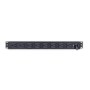 CyberPower PDU15B8R Basic PDU, 100-125V, 15A (Derated to 12A), 8 Outlets, 1U Rackmount